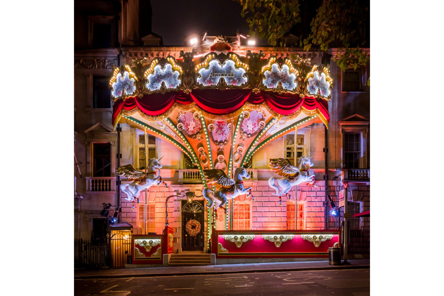 Annabel's Unveils Magical Carousel Facade for Christmas - Culture