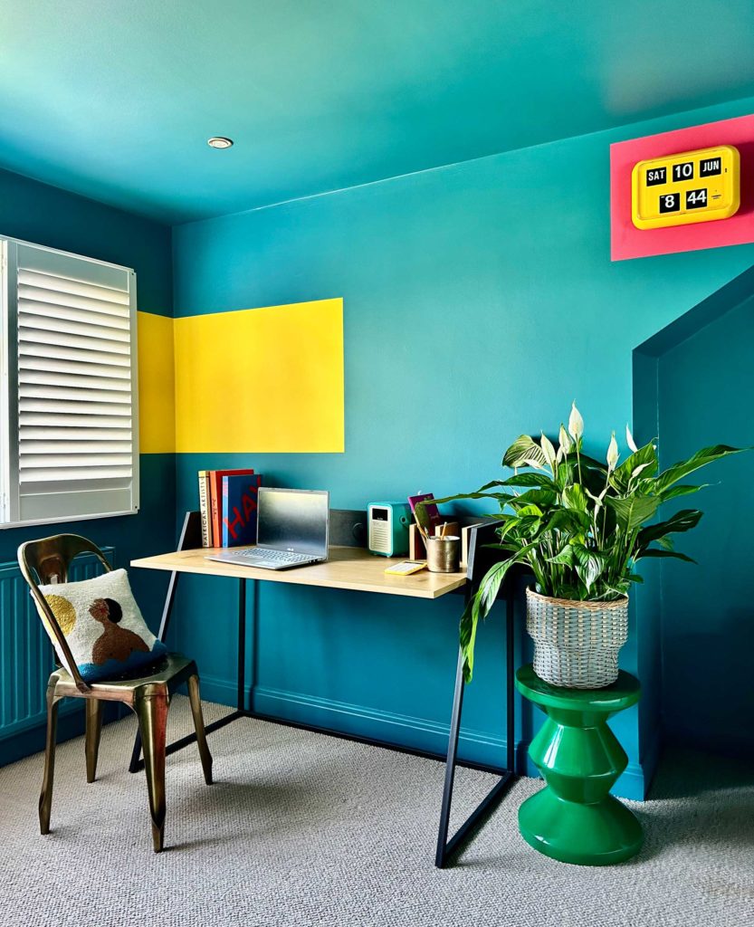 We Love This Cute & Colourful Home Office Design - Interiors